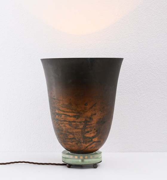 Art deco copper uplighter