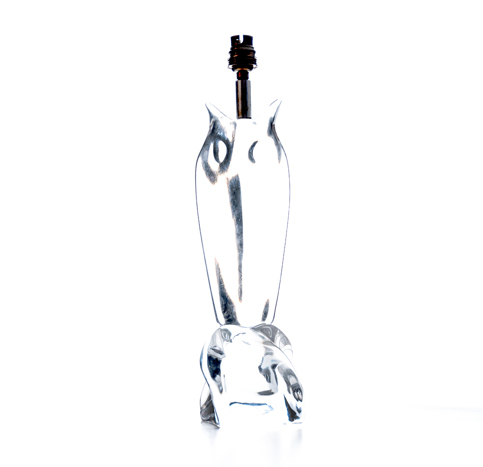 Daum crystal table lamp in the form of an owl