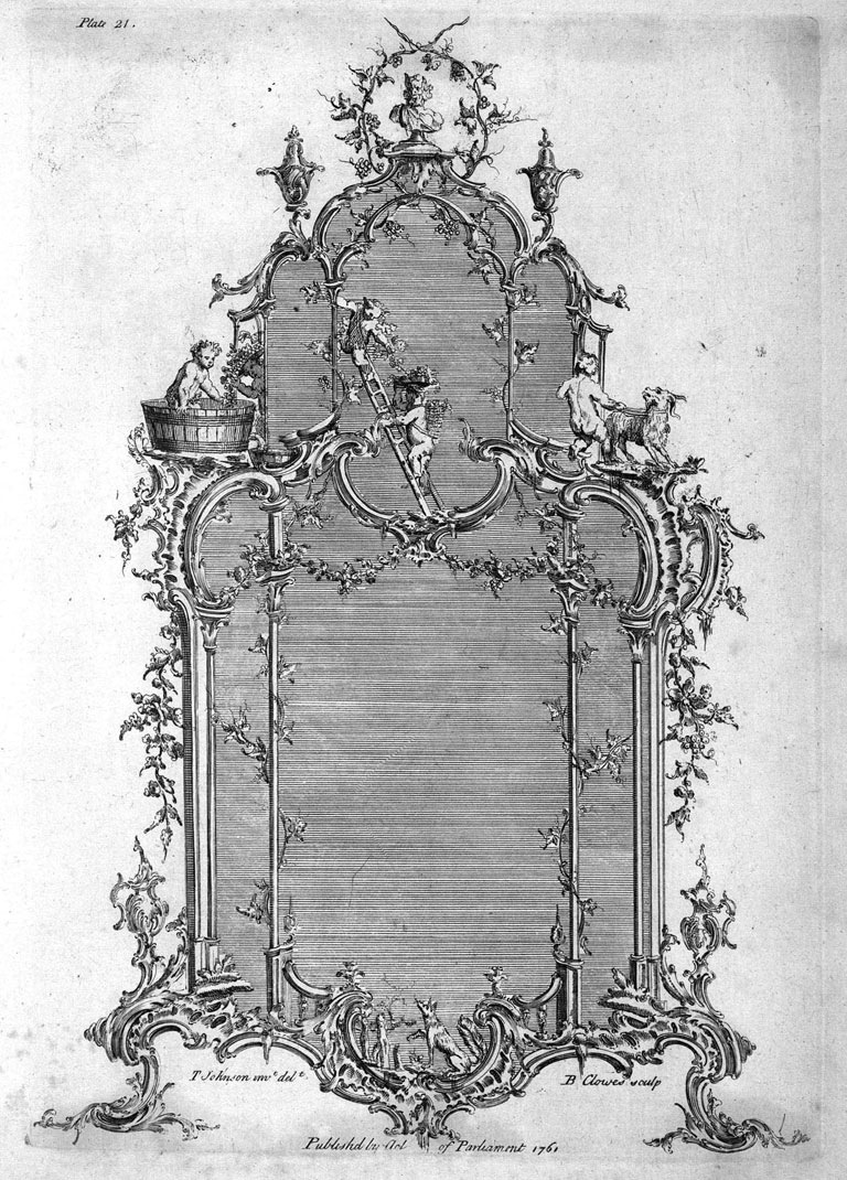 A Rare Rococo-revival gilt wood Thomas Johnson mirror